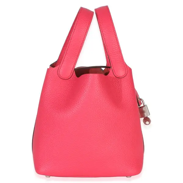 Hermès Rose Extreme Clemence Picotin Lock 18 Phw - Pink
