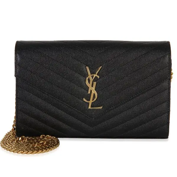 Saint Laurent Grain De Poudre Classic Cassandre Chain Wallet