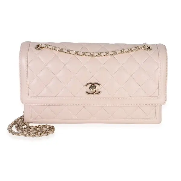 Chanel Light Quilted Lambskin Hanbok Flap Bag - Pink