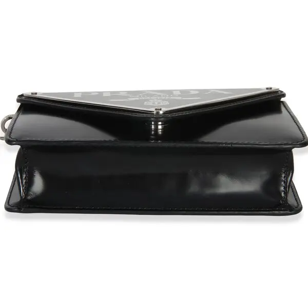 Prada Spazzolato Leather Flap Chain Crossbody Bag