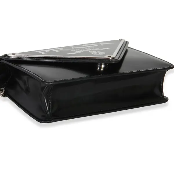 Prada Spazzolato Leather Flap Chain Crossbody Bag