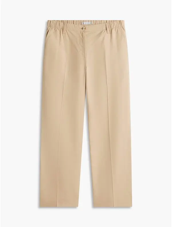 Tommy Hilfiger Lightweight Chinos With Flat Front And Elasticated Waist - Clayed Pebble