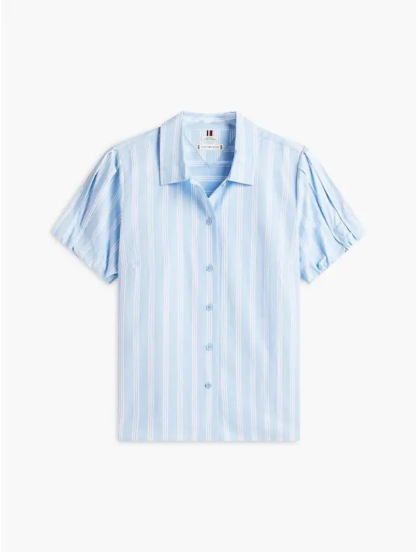 Tommy Hilfiger Puff-sleeve Striped Poplin Shirt