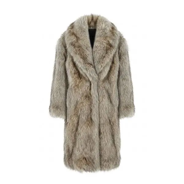 OSCARMORRIS Neutrals Nuit Long Faux Fur Overcoat - Beige