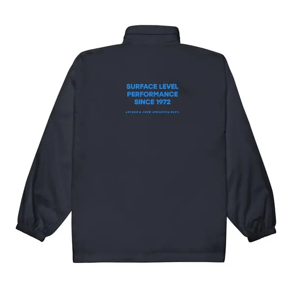 ANCHOR & CREW Navy Surface Level Sports Club League Embroidered Windbreaker Coat - Blue