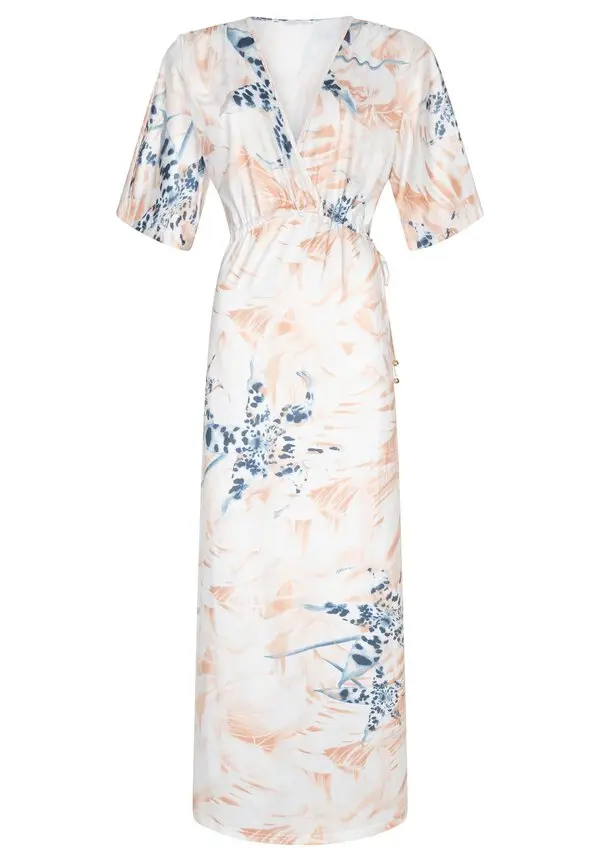CHIC BY LIRETTE Kimono Dress Lotus Contadora Champagne - White