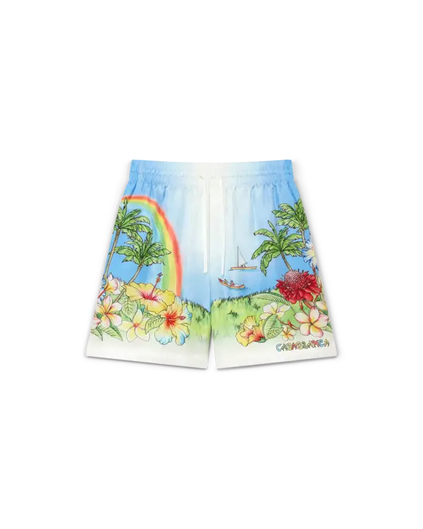 Casablanca Aloha Silk Shorts - Multicolor