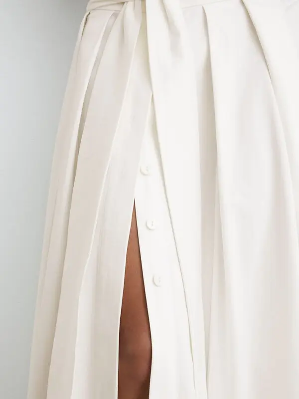 REISS Simone Cotton-blend Pleated Maxi Skirt