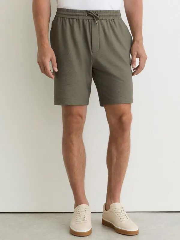 REISS Ajay Seersucker Drawstring Shorts