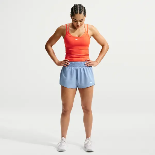 Nike One Dri-fit Mid-rise 3" Brief-lined Shorts - Blue