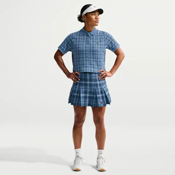 Nike Dri-fit Tartan Golf Polo - Blue