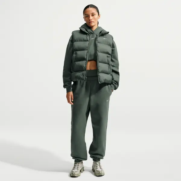 Nike Studio Fleece Medium Weight High-rise Oversized Cuffed Pants - Green