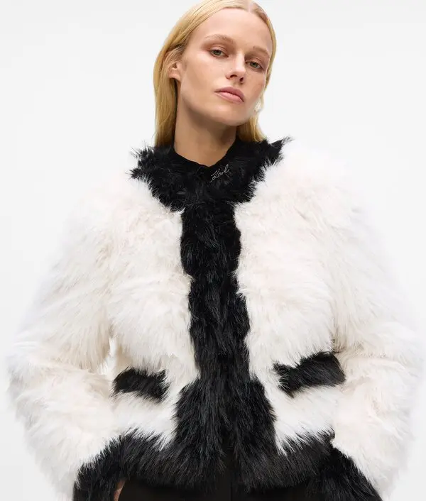 Karl Lagerfeld Faux Fur Jacket