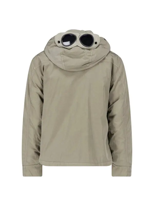 C.P. COMPANY Heavy Chrome-r" Hooded Jacket With Goggle Detail - Green