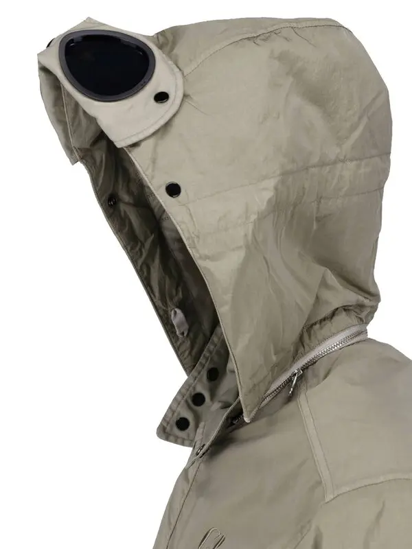 C.P. COMPANY Heavy Chrome-r" Hooded Jacket With Goggle Detail - Green