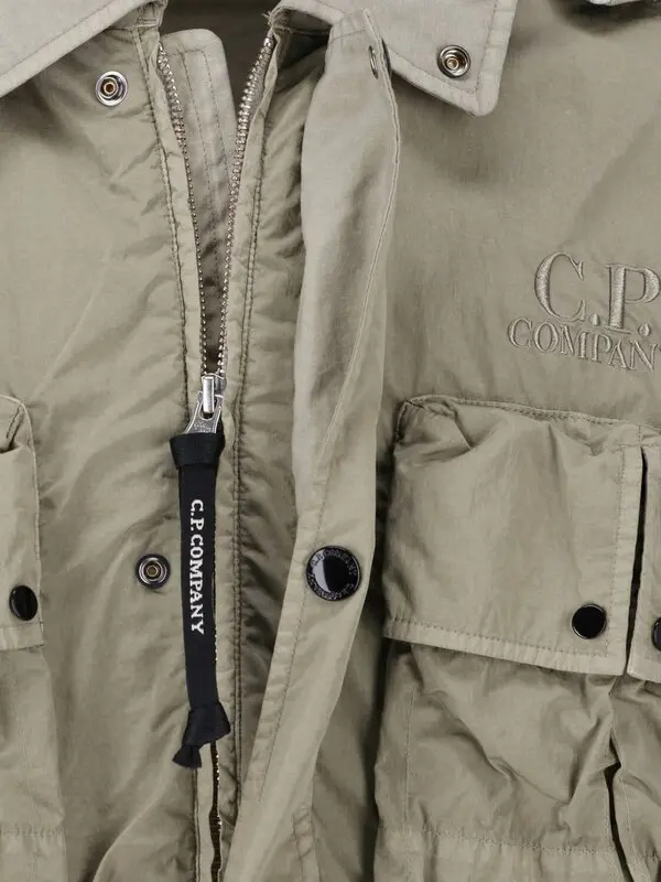 C.P. COMPANY Heavy Chrome-r" Hooded Jacket With Goggle Detail - Green