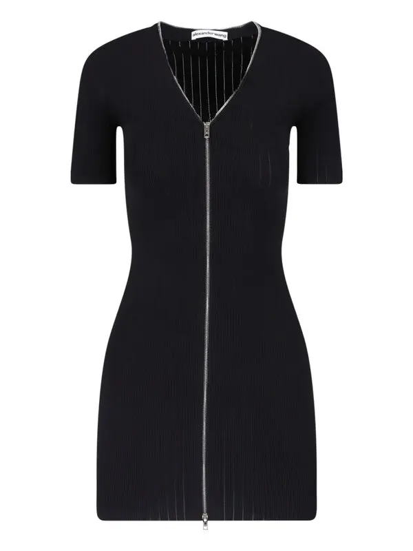 Alexander Wang Mini Zip Dress - Black