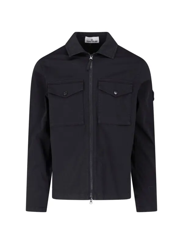Stone Island Zip Shirt Jacket - Black