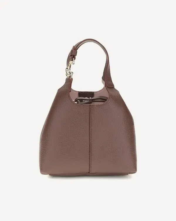 COCCINELLE C-easy Small Grained Leather Handbag - Brown