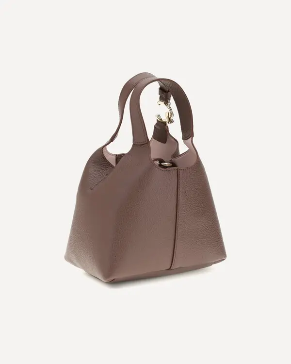COCCINELLE C-easy Small Grained Leather Handbag - Brown