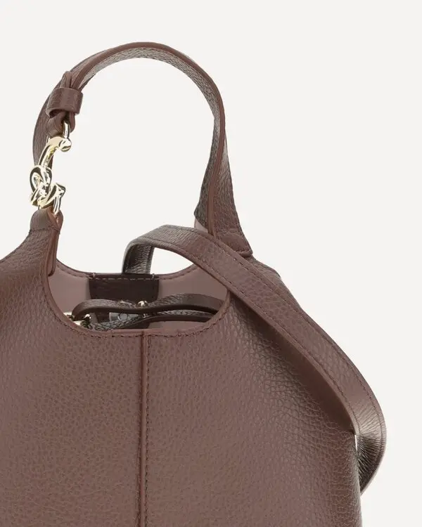 COCCINELLE C-easy Small Grained Leather Handbag - Brown