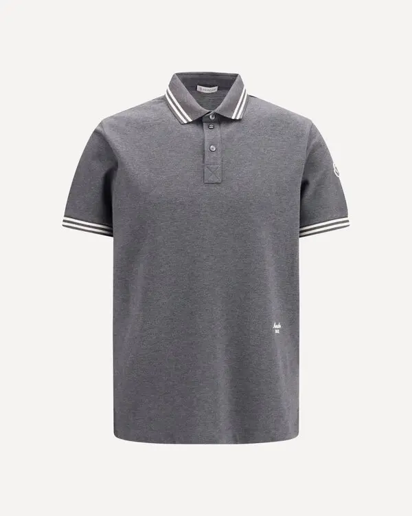 Moncler Cotton Piqué Polo With Triped Trim