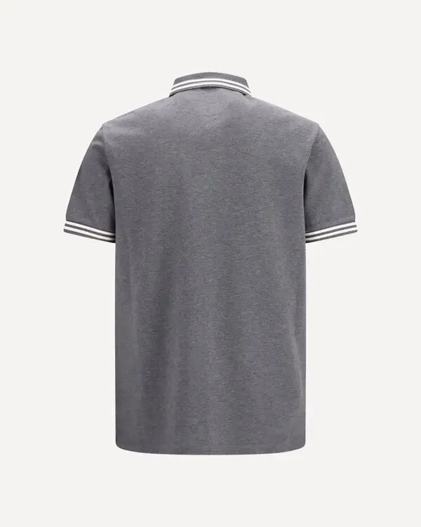 Moncler Cotton Piqué Polo With Triped Trim