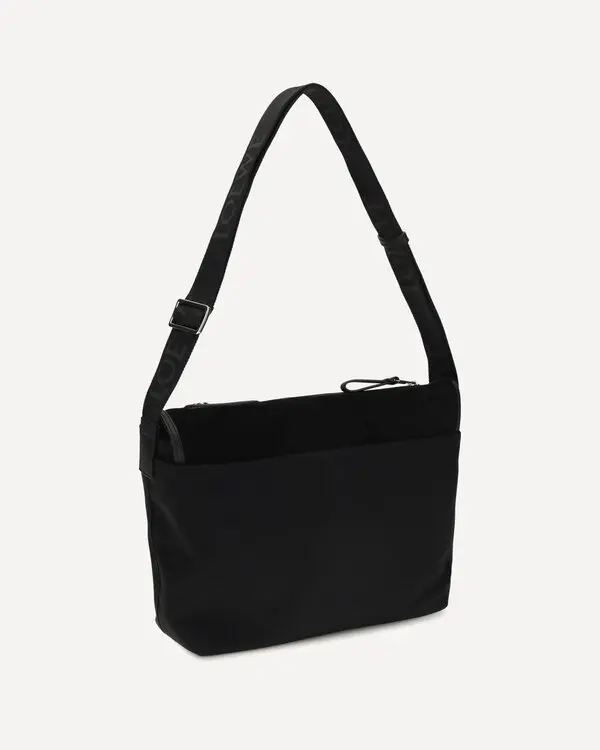 Loewe Medium Messenger Flex Bag In Canvas And Suede