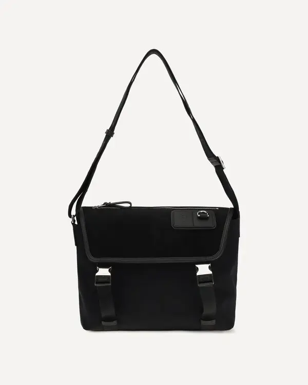 Loewe Medium Messenger Flex Bag In Canvas And Suede