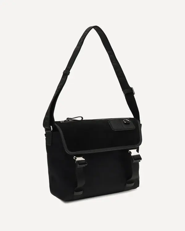 Loewe Medium Messenger Flex Bag In Canvas And Suede