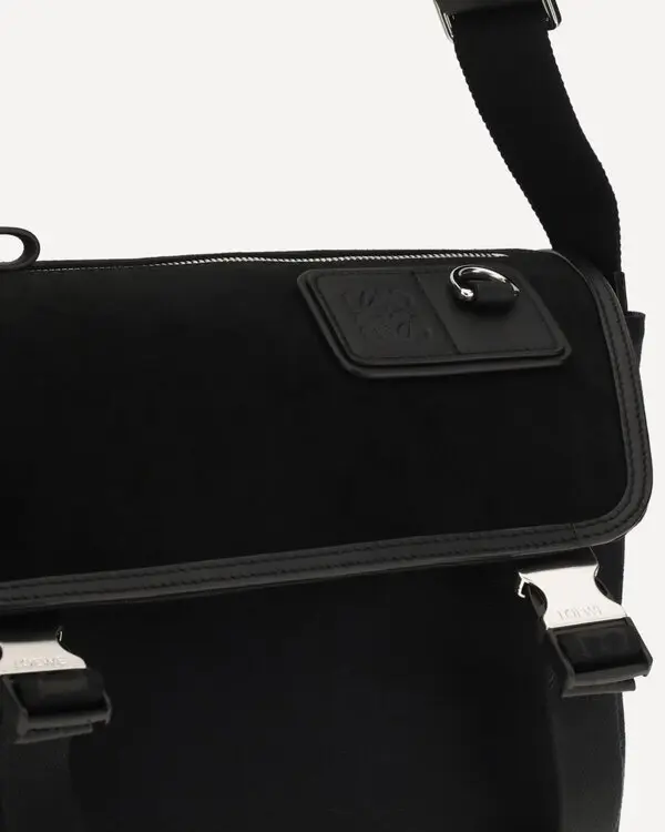 Loewe Medium Messenger Flex Bag In Canvas And Suede