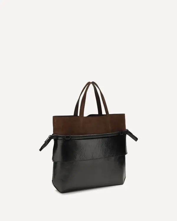 Loewe Small Switch Tote Bag In Calfskin And Suede
