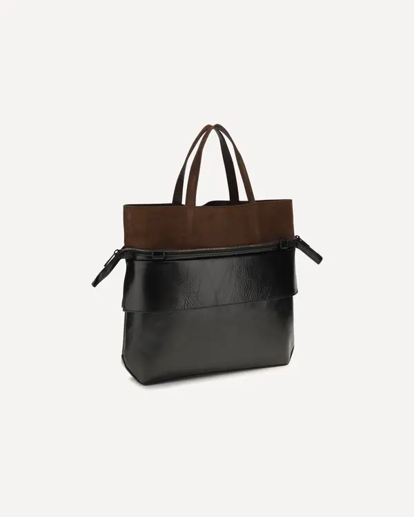 Loewe Small Switch Tote Bag In Calfskin And Suede