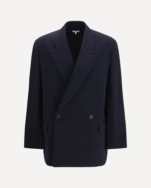 Loewe Wool Blend Double-breasted Blazer - Blue