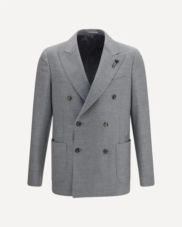 LARDINI Double-breasted Wool-blend Jacket