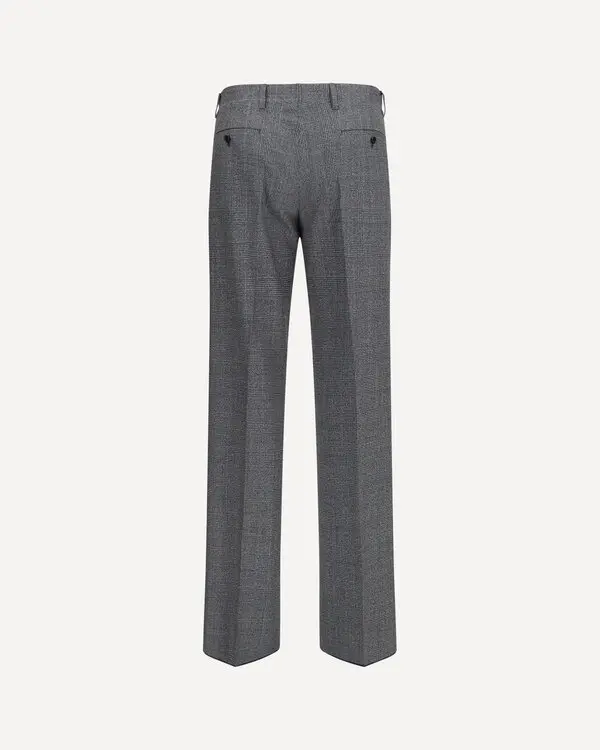 LARDINI Tailored Cotton Blend Houndstooth Trousers