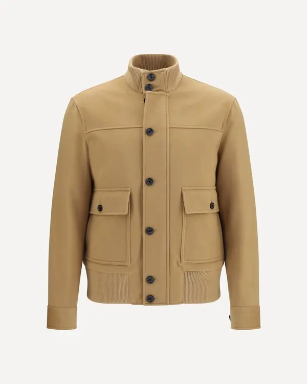LARDINI Zip-up Jacket With Ribbed Trims