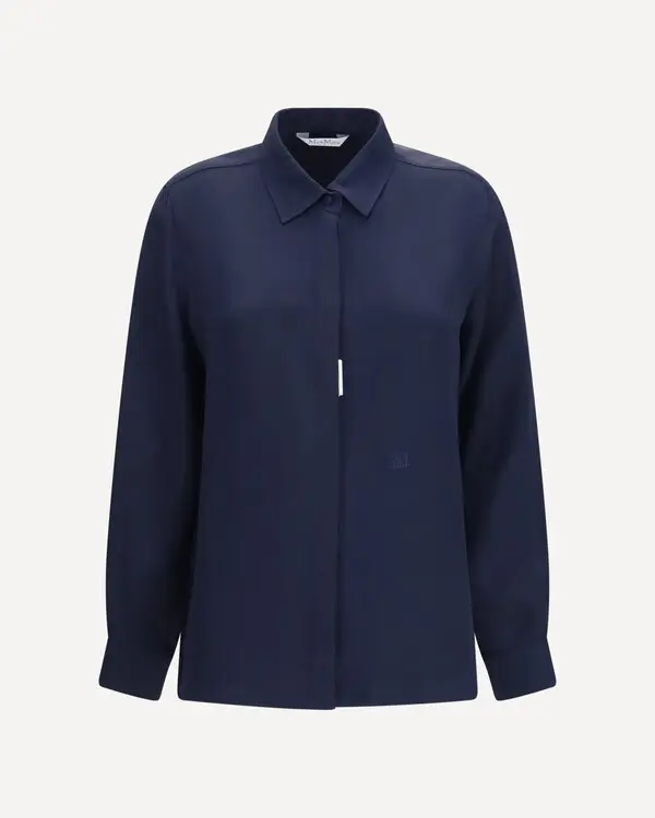Max Mara Geranio Crepe De Chine Shirt - Blue
