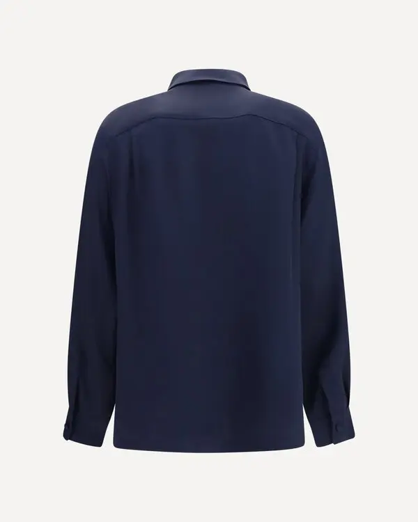 Max Mara Geranio Crepe De Chine Shirt - Blue