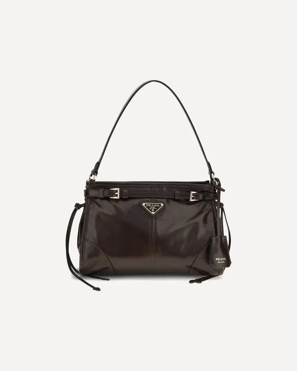 Prada Small Bonnie Handbag In Leather - Brown