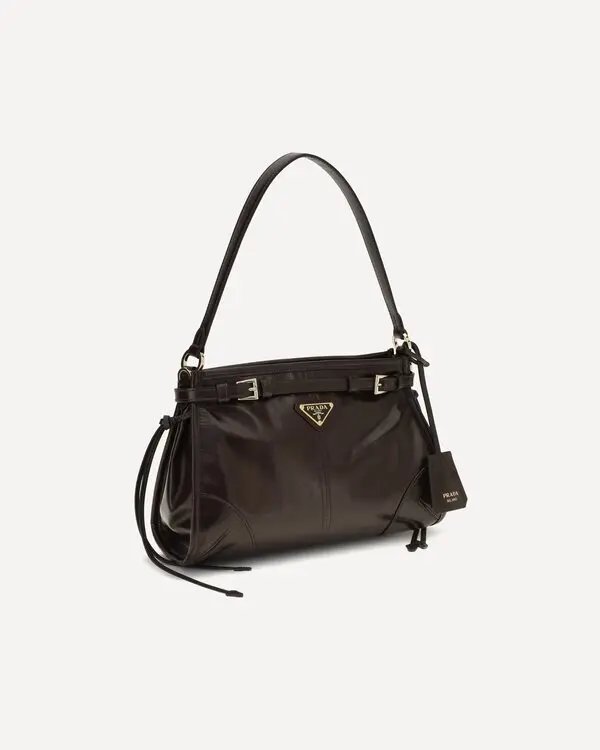 Prada Small Bonnie Handbag In Leather - Brown
