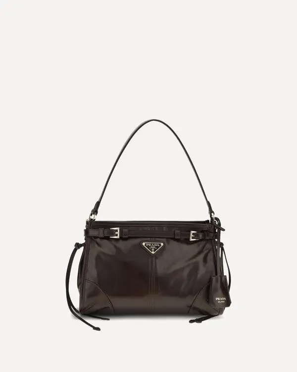 Prada Small Bonnie Handbag In Leather - Brown
