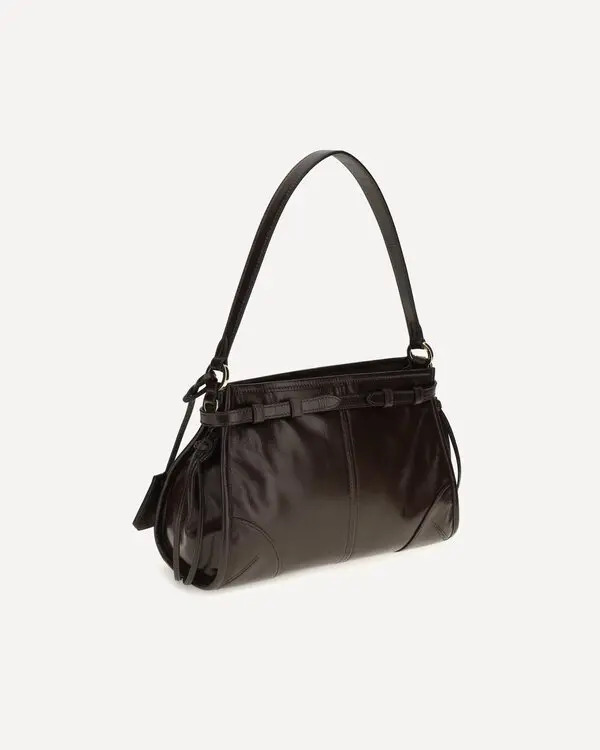 Prada Small Bonnie Handbag In Leather - Brown
