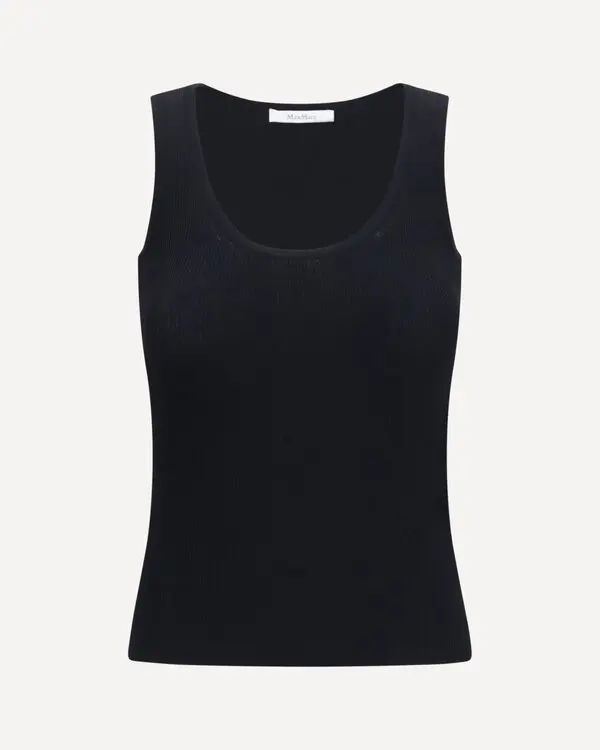Max Mara Ribbed Jersey Tank Top - Black