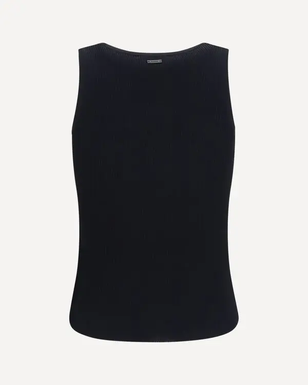 Max Mara Ribbed Jersey Tank Top - Black