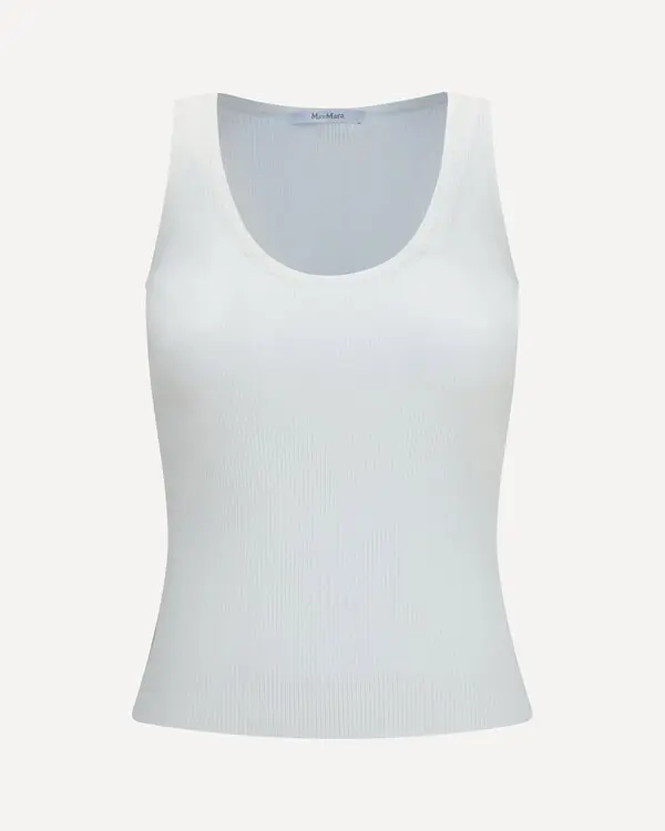 Max Mara Ribbed Jersey Tank Top - White