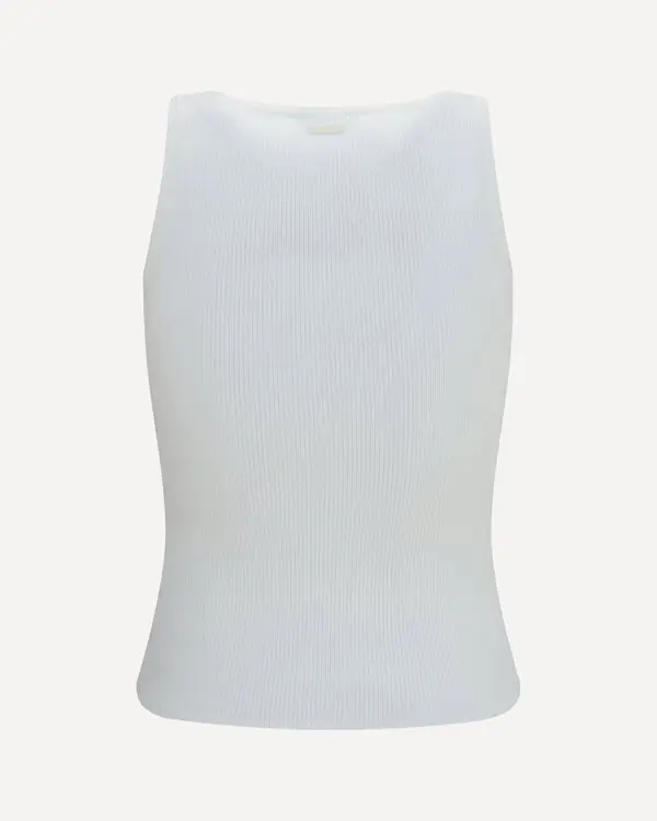 Max Mara Ribbed Jersey Tank Top - White
