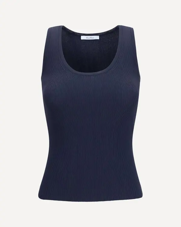 Max Mara Ribbed Jersey Tank Top - Blue