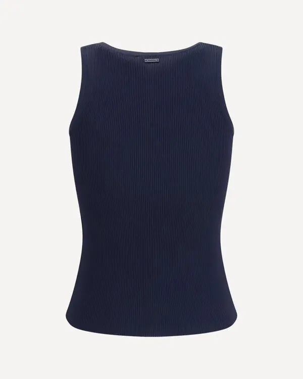 Max Mara Ribbed Jersey Tank Top - Blue