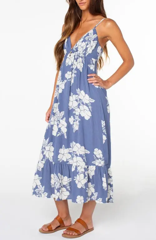 Roxy Sleeveless Tropical Floral Print Midi Dress
